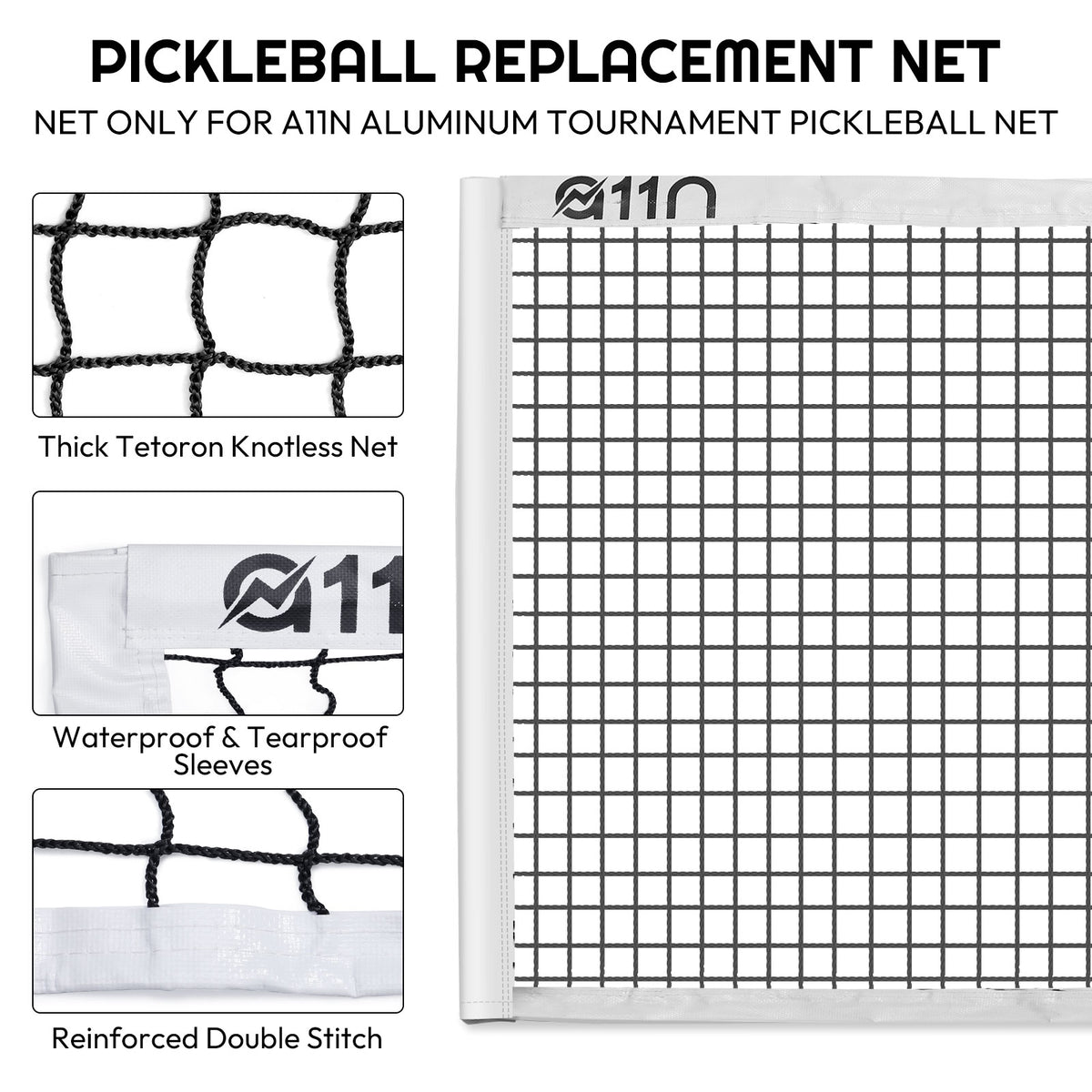 A11N Tournament Pickleball Replacement Net (Only a Net)